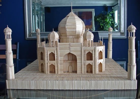 Famous landmarks made out of 6 million toothpicks | Amusing Planet